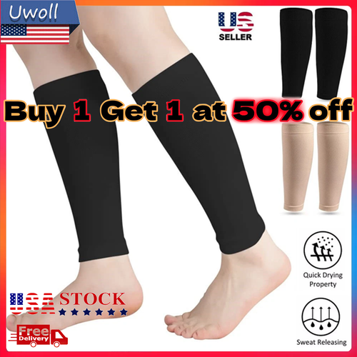 2x Calf Sleeves Leg Support Compression Socks Running Shin Splint ...