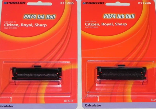Lot of 2 Porelon 11206 PR74 Calculator Ink Roll 1-Pack Black Sharp ...