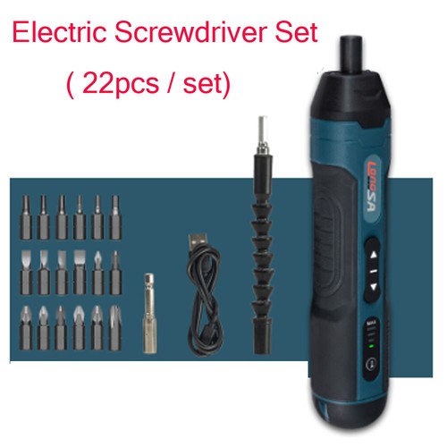 Cordless Electric Screwdriver Bit Set Rechargeable 3.6V Rechargeable ...