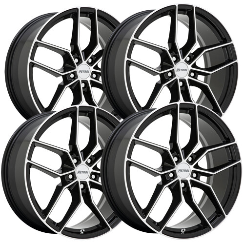 (Set of 4) Petrol P5C 19x8 5x115 +40mm Black/Machined Wheels Rims 19 ...