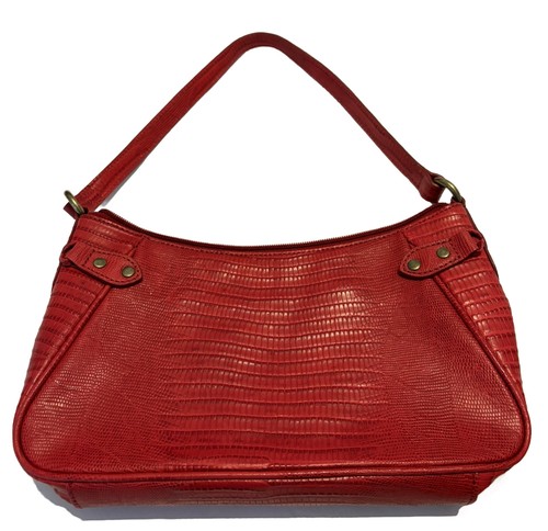 New Ann Taylor Leather Croc Embossed Red Purse | eBay