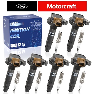 6 Ignition Coil Spark Plug SP534 For Motorcraft DG549 Ford F-150 ...