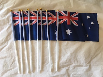 8 Pcs Small Waver Hand Held Aussie Flags/Australia Flag | eBay Australia