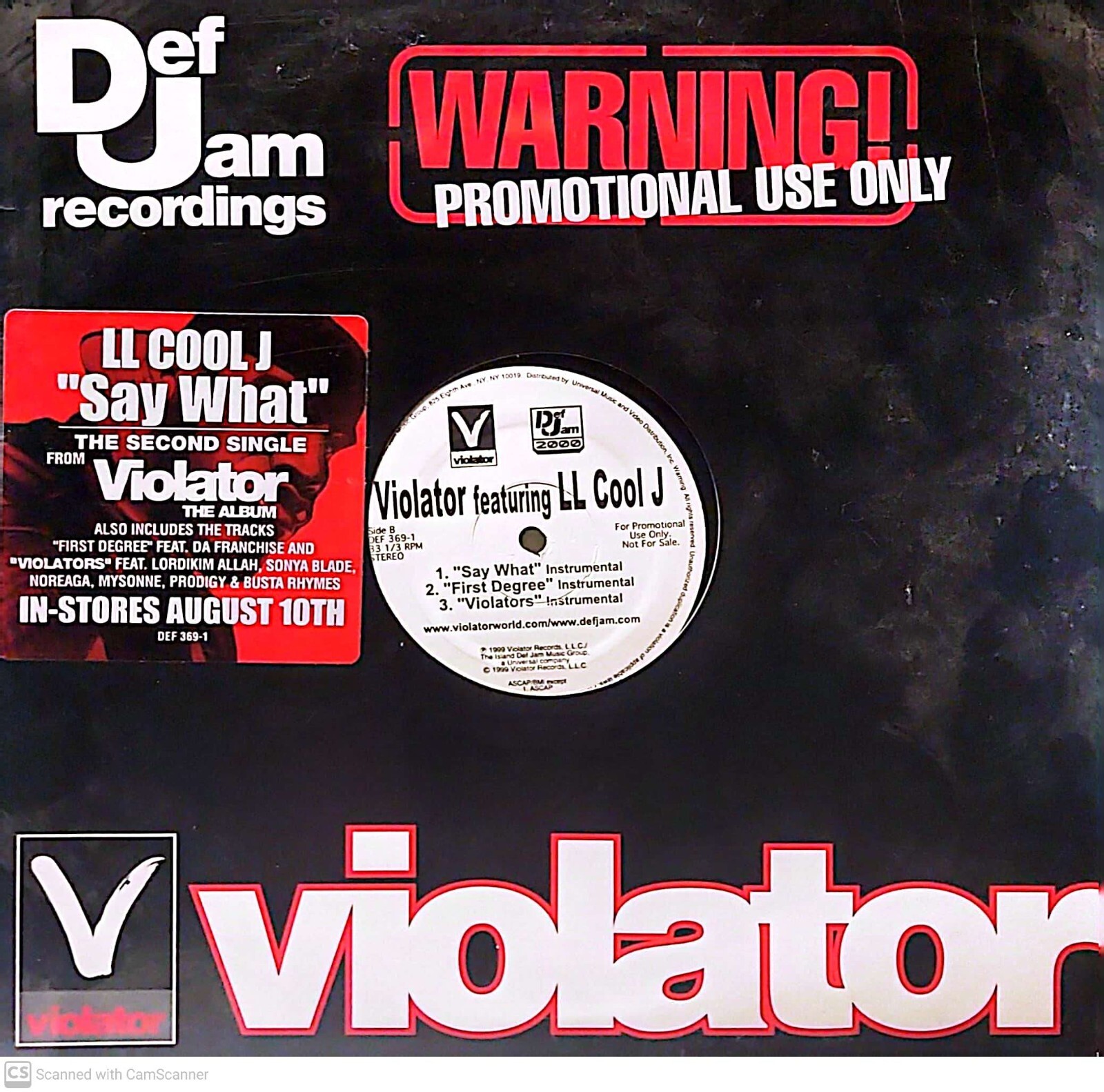 VIOLATOR FEATURING LL COOL J VINYL SAY WHAT, DEF JAM Prodigy Bustsa ...