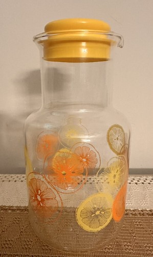 Vintage Pyrex 2 Quart Glass Lemonade Lemons & Oranges Juice Pitcher ...