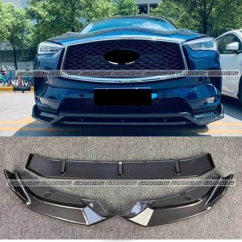 Fits Infiniti QX50 2019-2021 Carbon Fiber ABS Front Lower Bumper Lip ...