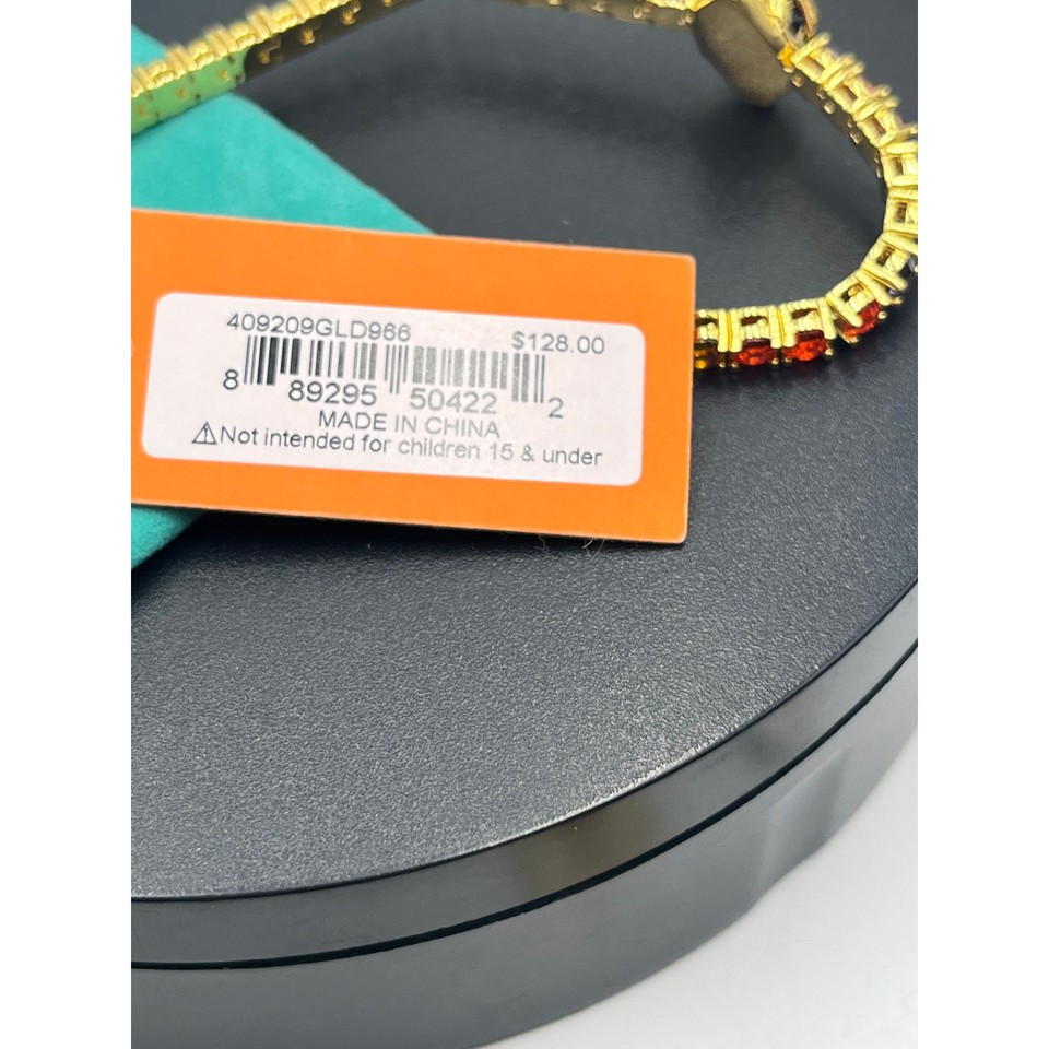 Kurt Geiger London Rainbow Crystal Tennis eagle head charm Bracelet New ...