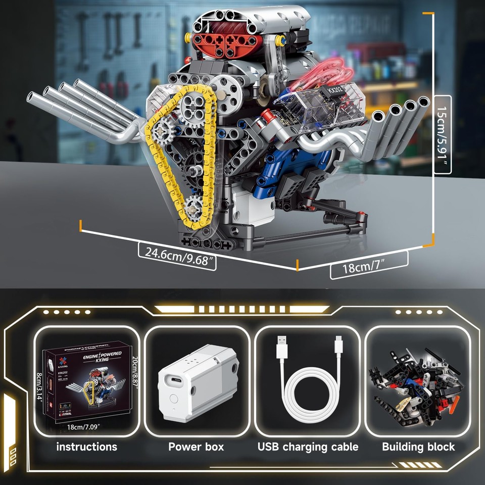 V8 Engine Model Kit,To Build Your Own Mini Engine That Works,Mini ...