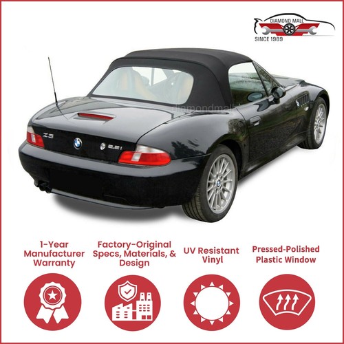 Convertible Soft Top Fits 1996 -2002 BMW Z3 w/DOT Plastic Window, Vinyl ...