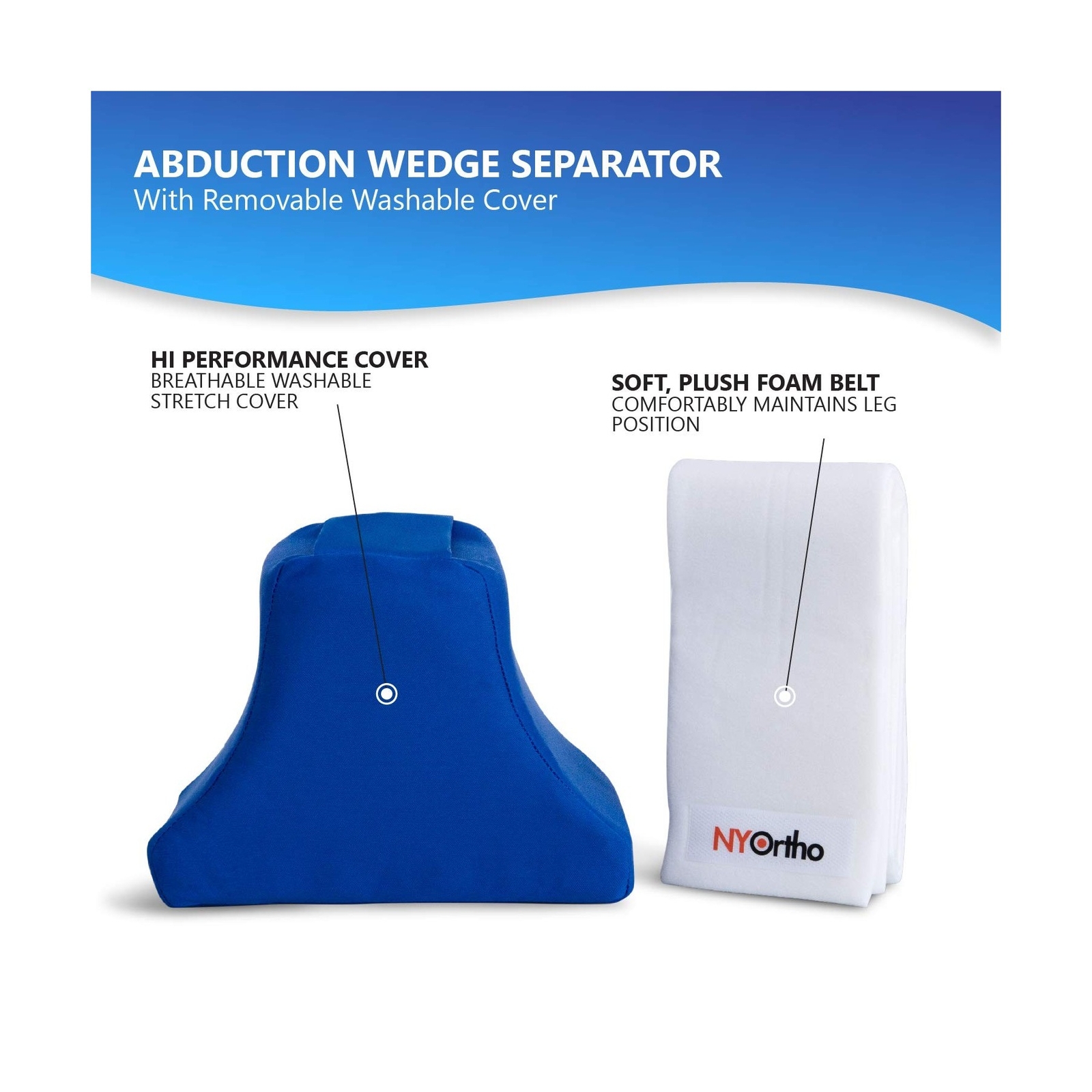 NYOrtho Abduction Wedge Knee Separator - Soft Hip Block with Strap for ...