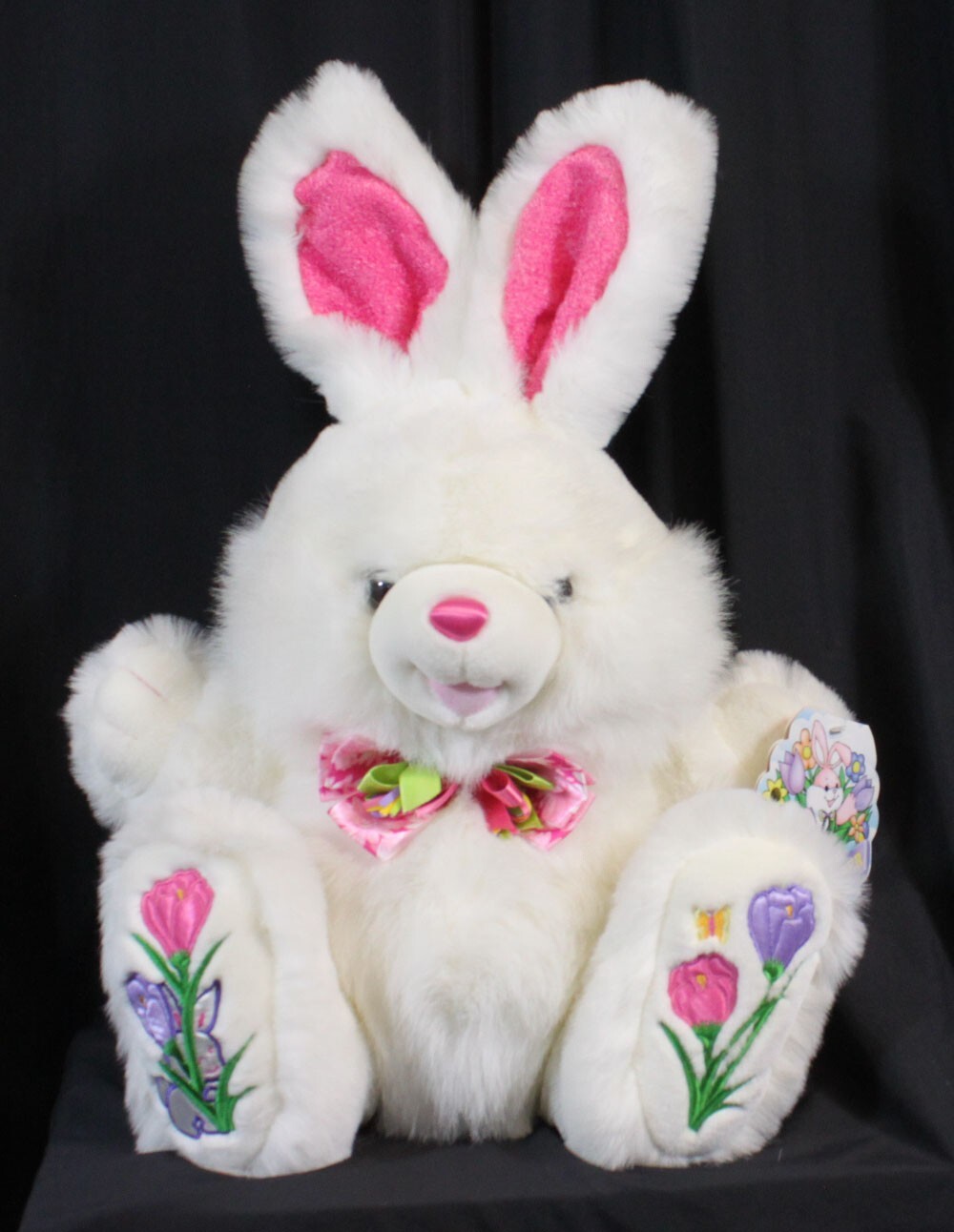 Vtg Hoppy Hopster Dan Dee Plush Rabbit Bunny Easter 21" Sitting White ...