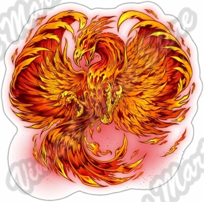 Rising Phoenix Fantasy Car Bumper Vinyl Sticker Decal 4.6" | eBay