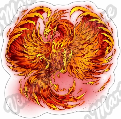 Rising Phoenix Fantasy Car Bumper Vinyl Sticker Decal 4.6" | eBay
