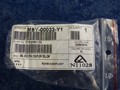 NEW Molex MSY-00033-Y1 SINGLE POSITION RCA COUPLER YELLOW MODULE ALMOND ...