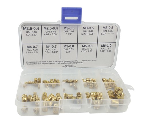 initeq Assortment A Metric Metal Threaded Heat Set Screw Inserts for 3D ...