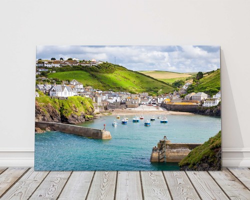 Port Isaac harbour sea view canvas picture print port wenn! | eBay UK