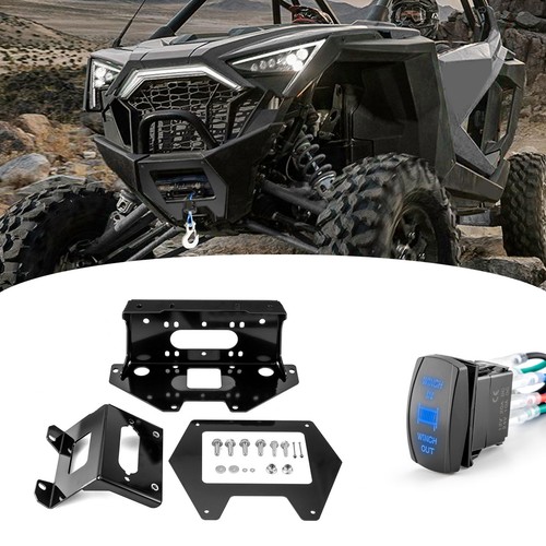 Steel Winch Mounting Bracket+Winch Rocker Switch For 2020-25 Polaris ...