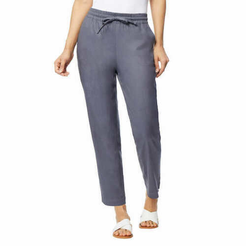 32 Degrees Ladies' Sz Small Comfort Stretch Linen Blend Pant Co DK Gray ...
