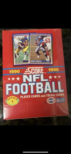 1990 SCORE NFL FOOTBALL PLAYER CARDS SERIES ONE & SERIES TWO WAXED BOX ...
