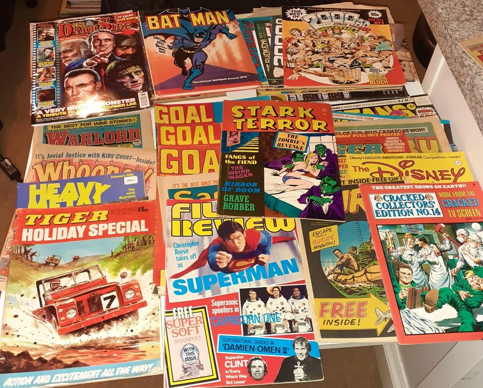 220+ Huge VINTAGE BRITISH COMICS LOT Marvel UK Batman Spider-man Lion ...