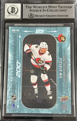 Tim Stutzle Signed 2023-24 UD 200x85 Card #DM-98 BAS Autograph Grade 10 ...