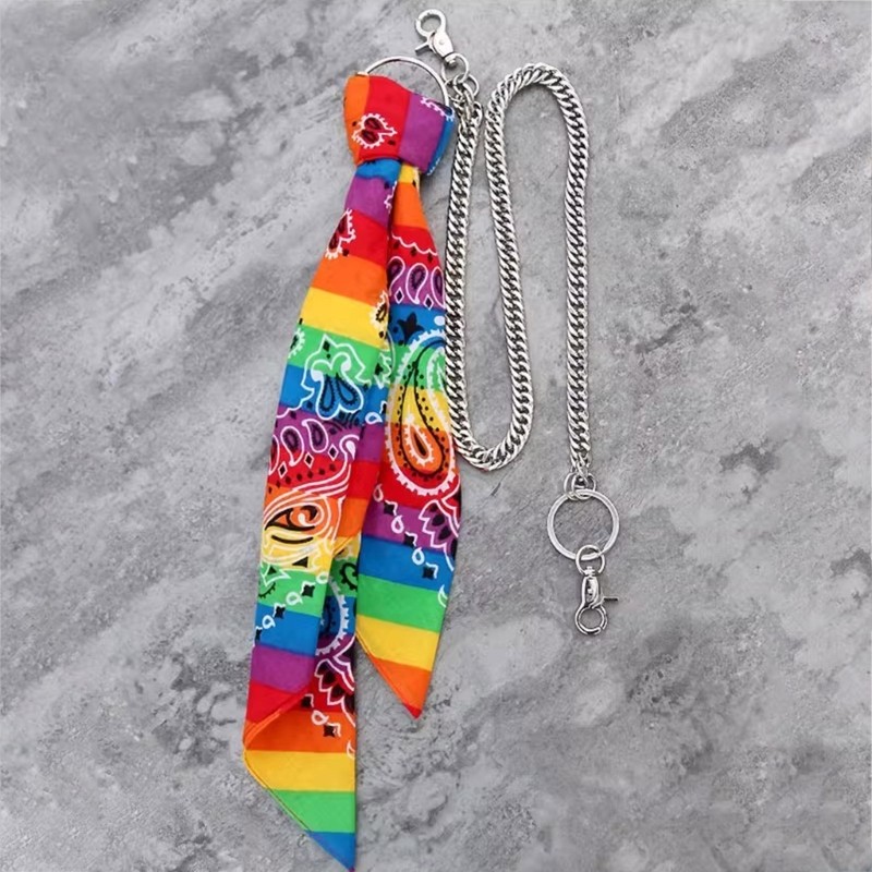Cool and Colorful Cotton Bandana Pants Chain Jean Rock Punk Keychain ...
