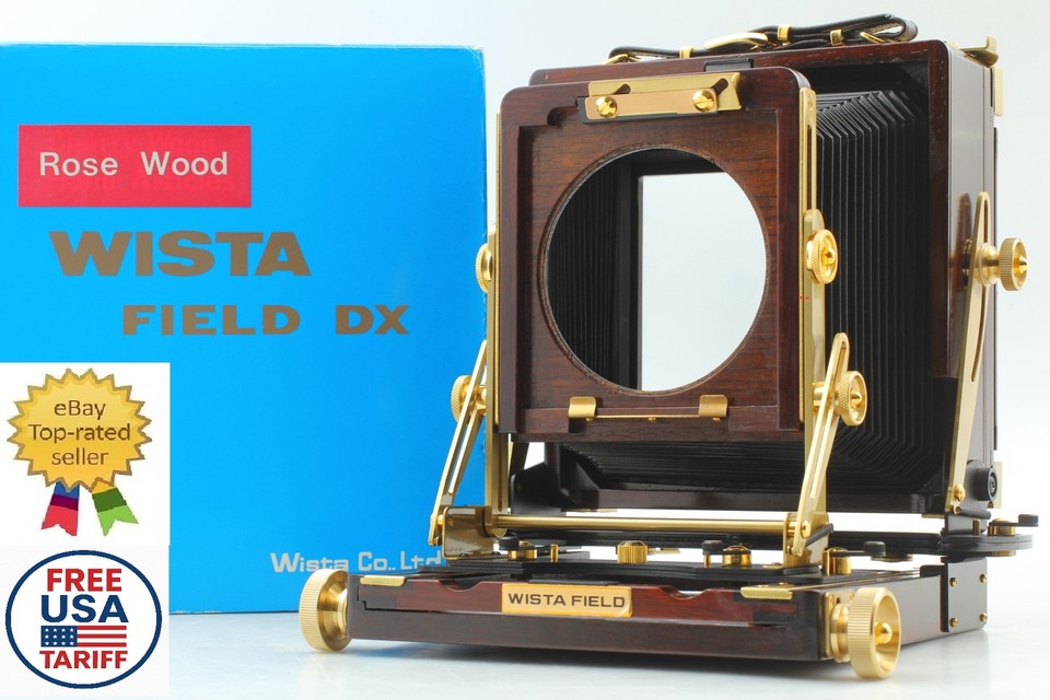 RARE [Unused In Box Late] Wista Field 45DX 4x5 Rose Wood Film Camera ...