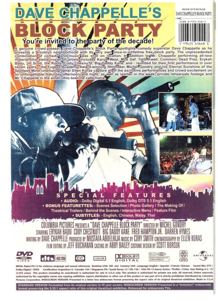 DAVE CHAPPELLE'S / BLOCK PARTY [DVD] Block Party | eBay