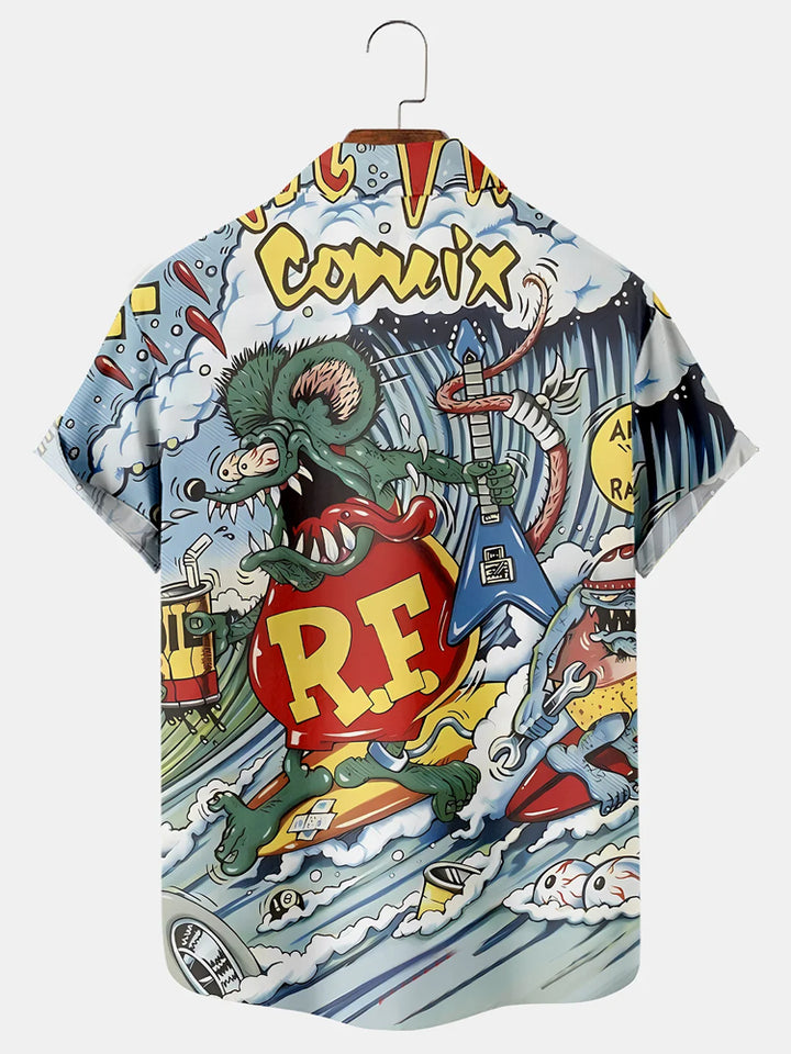 Fun Rat Fink Surfing and Cute Rat Fink Hot Rod RAT FINK Printed Shirt ...