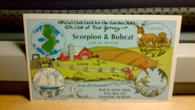 CB radio QSL postcard KAHW-9348 Bob Adele Mole 1970s Newfield New ...