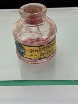Vintage Waterman Ideal Ink Bottle 2 oz Red Made in USA (e688) | eBay