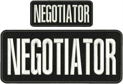 NEGOTIATOR EMBROIDERY PATCH 4X10 N X5 HOOK ON BACK BLACK/WHITE | eBay