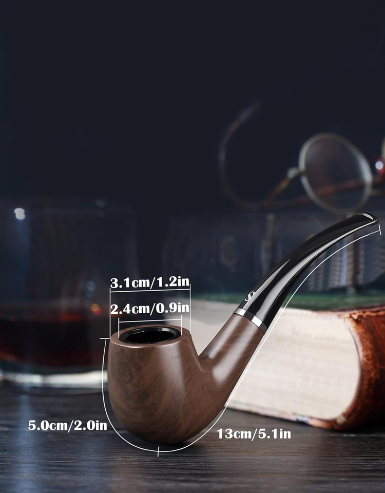 Joyoldelf Tobacco Pipe Set, Short Handle Curved Smoking Pipe with ...