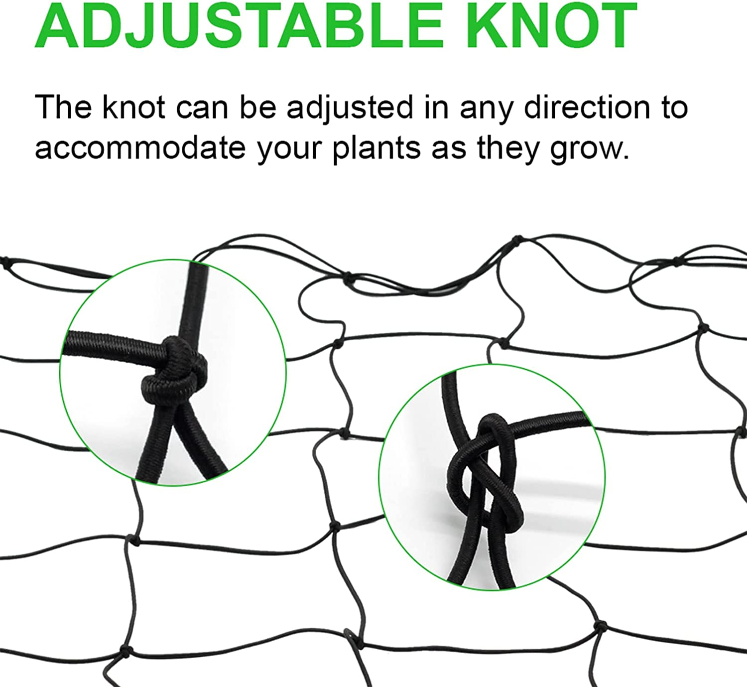 2 Pack Grow Tent Net Trellis Netting 4X4Ft Elastic Trellis Netting ...