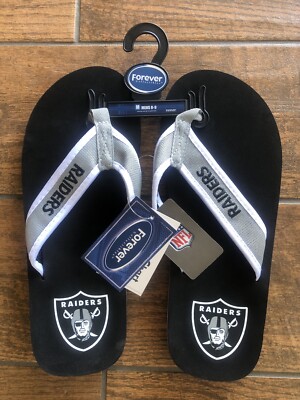 LAS Vegas Raiders NFL Big Logo Flip Flops Sandals Slippers Medium Size ...