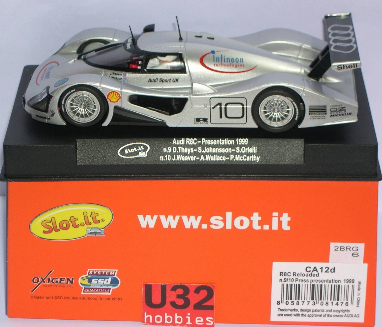 Slot.it Ca12d AUDI R8c Reloaded 1999 Presentation #9/10 1/32 Car for ...