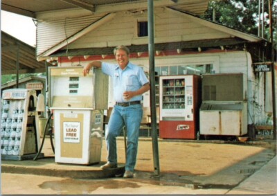 Billy Carter In Front Of Service station In Plains GA Vintage postcard ...