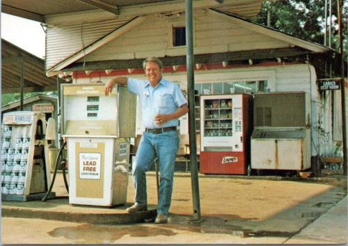 Billy Carter In Front Of Service station In Plains GA Vintage postcard | eBay