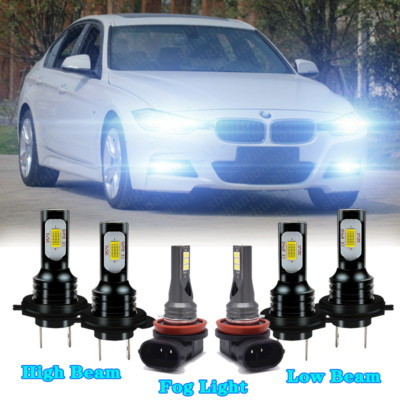 For BMW 328i 2007-2016 6x Bulbs Car LED Headlight Hi/Low Beams + Fog ...