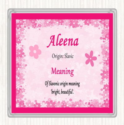 Aleena Name Meaning Drinks Mat Coaster Pink | eBay UK