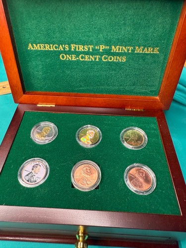 America's First "P" Mint Mark One-Cent Coins w Platinum and Gold w ...