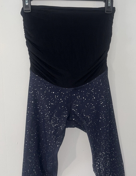 NWOT BEYOND THE BUMP Fold Over Belly Alloy Ombre Maternity Leggings Sz ...