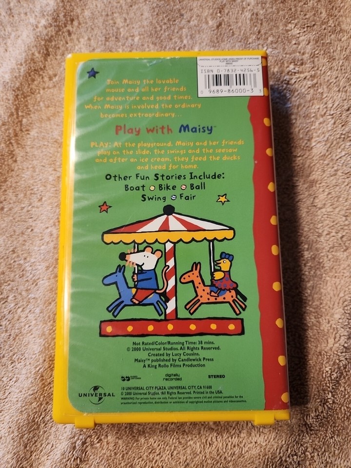 Maisy's Play With Maisy VHS 1999 86000 Animated Mouse Children Yellow ...