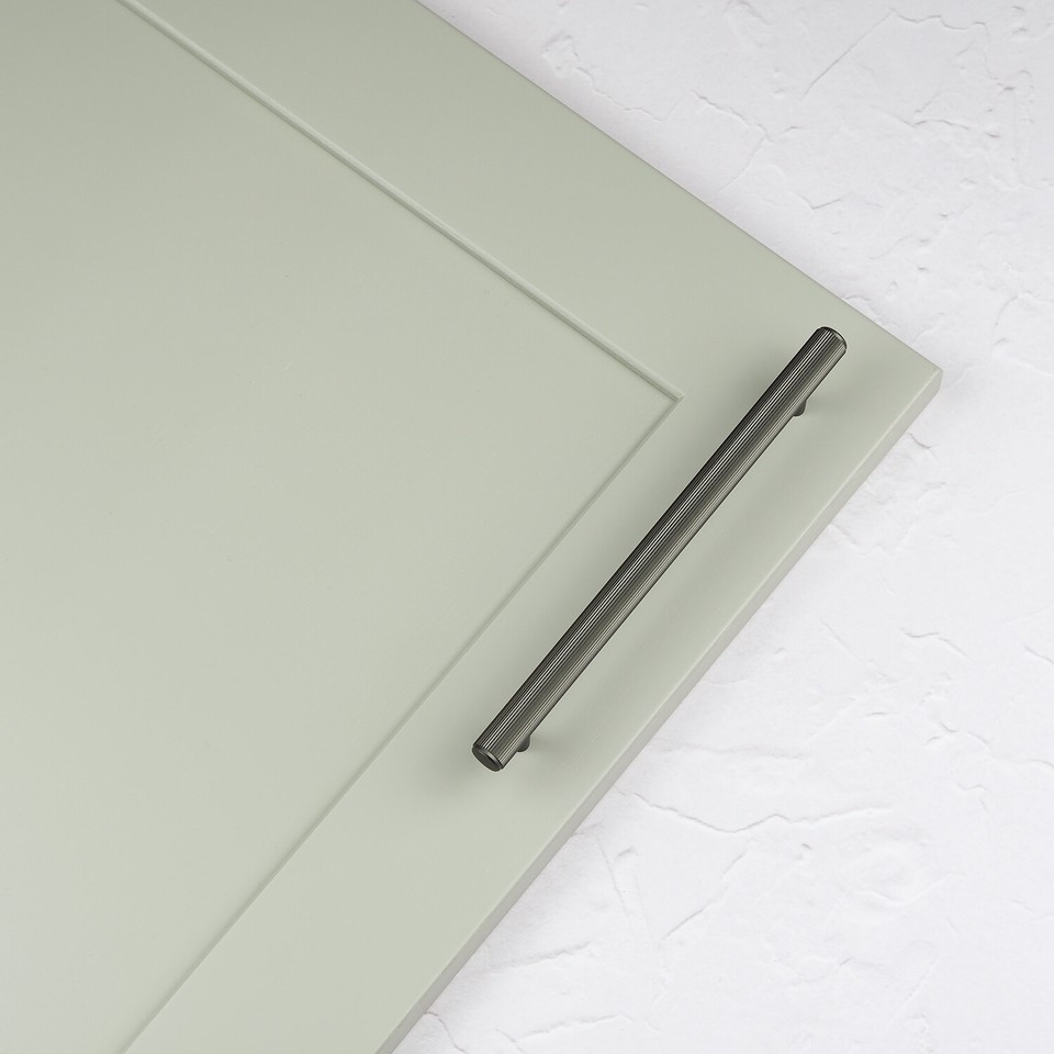 Dark Grey Kitchen Handles Reeded Knurled Grooved Cupboard Drawer Door ...