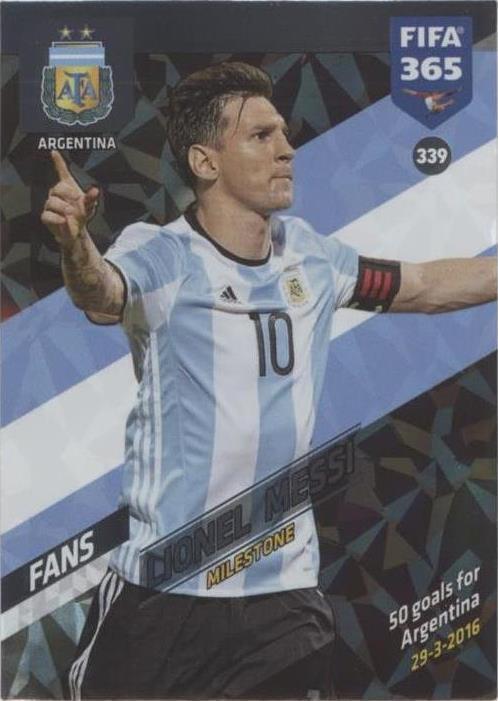 2017-18 Panini Adrenalyn XL Fifa 365 - Milestone Lionel Messi #339 for ...