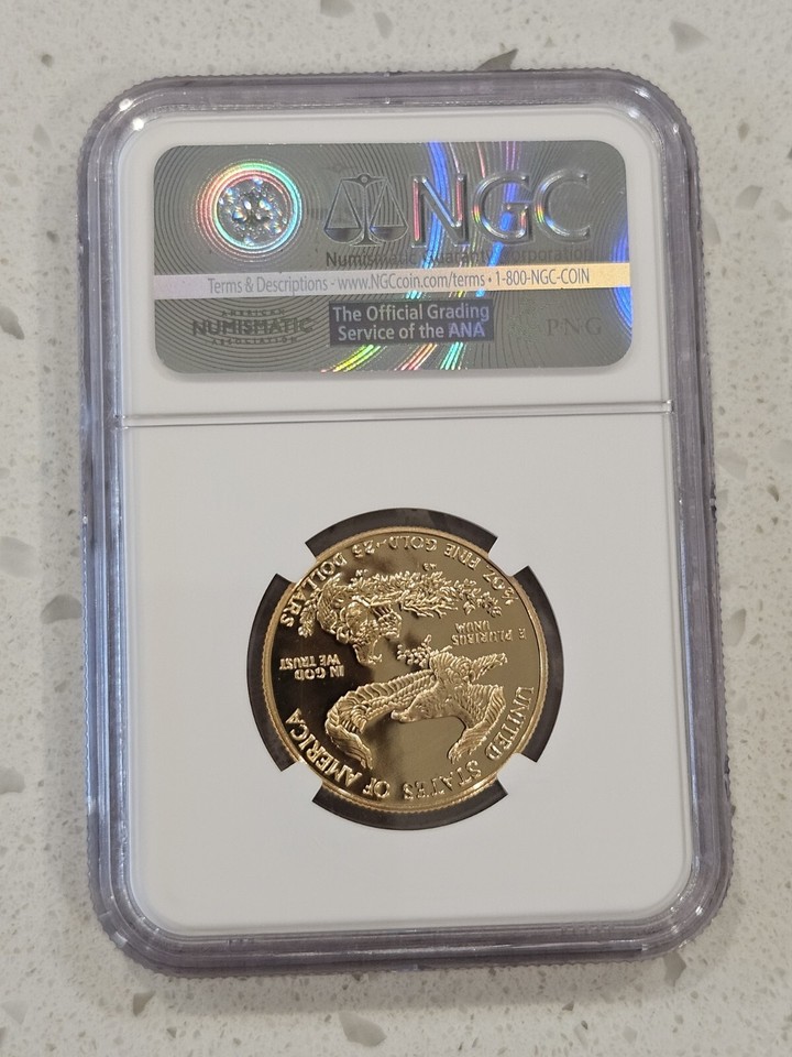 1989 $25 American Gold Eagle 1/2 Oz NGC PF 70 Cameo Moy Signature Coin ...