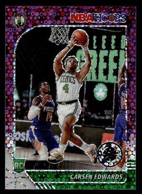 2019-20 Hoops Premium #227 Carsen Edwards Purple Disco Prizm Rookie ...