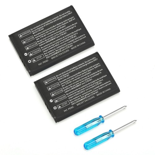 2X 2000mAh Replacement Rechargeable Battery for Nintendo 3DS 2DS CTR ...
