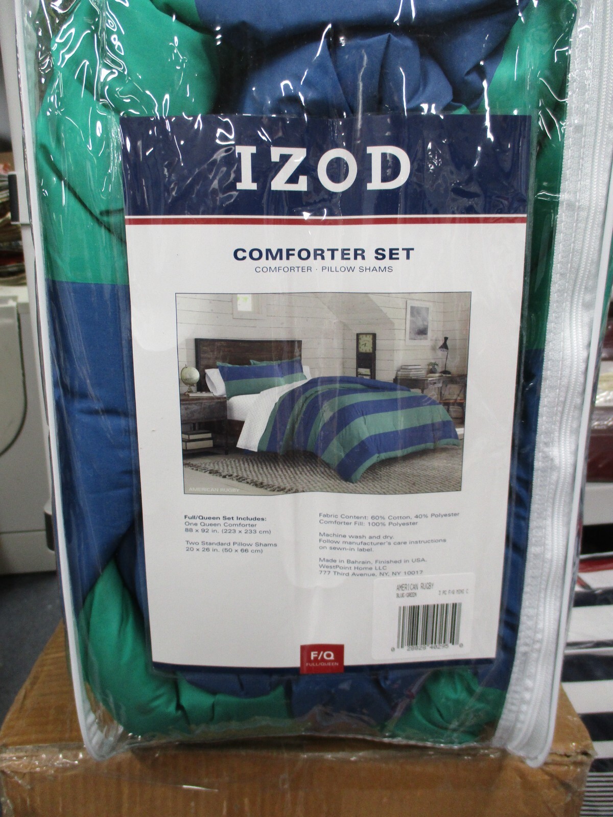 IZOD, AMERICAN RUGBY Comforter Set 2 Pillow Sham FULL/QUEEN SET BRAND ...
