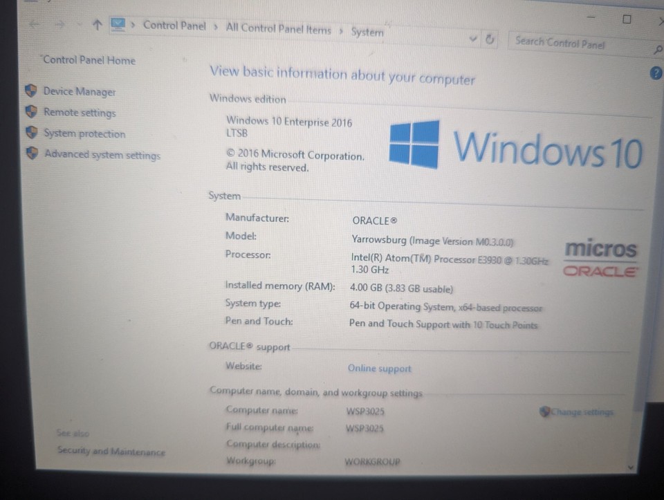 Oracle Micros Workstation 3 POS W Power Supply Touch Screen All-in-one ...